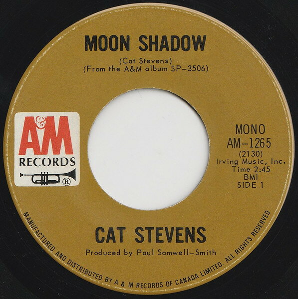 ・アーティスト Cat Stevens ・タイトル Moon Shadow ・レーベル・型番 A&M Records AM1265 ・フォーマット 7インチレコード ・コンディション(盤) 良い (VG+) ・コンディション(ジャケット) ...