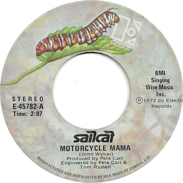・アーティスト Sailcat ・タイトル Motorcycle Mama ・レーベル・型番 Elektra E45782 ・フォーマット 7インチレコード ・コンディション(盤) 良い (VG+) ・コンディション(ジャケット) プレイン...