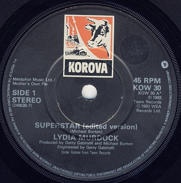 ・アーティスト Lydia Murdock ・タイトル Superstar ・レーベル・型番 Korova KOW30 ・フォーマット 7インチレコード ・コンディション(盤) 良い (VG+) ・コンディション(ジャケット) プレインカバ...