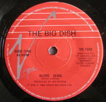 ・アーティスト Big Dish ・タイトル Slide ・レーベル・型番 Virgin VS1332 ・フォーマット 7インチレコード ・コンディション(盤) 良い (VG+) ・コンディション(ジャケット) プレインカバー（元ジャケット...