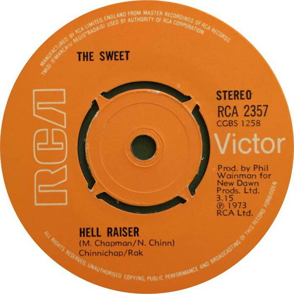 ・アーティスト Sweet ・タイトル Hell Raiser ・レーベル・型番 RCA Victor RCA2357 ・フォーマット 7インチレコード ・コンディション(盤) 良い (VG+) ・コンディション(ジャケット) プレインカバ...