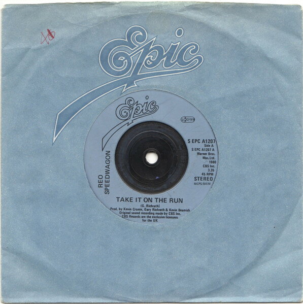 ・アーティスト REO Speedwagon ・タイトル Take It On The Run ・レーベル・型番 Epic SEPCA1207 ・フォーマット 7インチレコード ・コンディション(盤) 良い (VG+) ・コンディション(ジ...