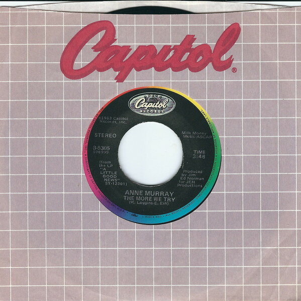 ・アーティスト Anne Murray ・タイトル The More We Try / That's Not The Way (It's S'posed To Be) ・レーベル・型番 Capitol Records B5305 ・フォーマ...