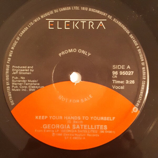 ・アーティスト Georgia Satellites ・タイトル Keep Your Hands To Yourself ・レーベル・型番 Elektra 9695027PROMO ・フォーマット 7インチレコード ・コンディション(盤) ...
