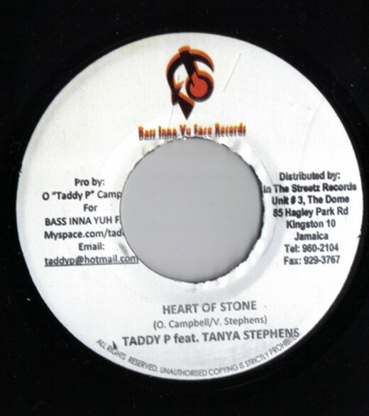 ・アーティスト Taddy P, Tanya Stephens ・タイトル Heart Of Stone ・レーベル・型番 Bass Inna Yu Face Records NONE ・フォーマット 7インチレコード ・コンディション(盤...