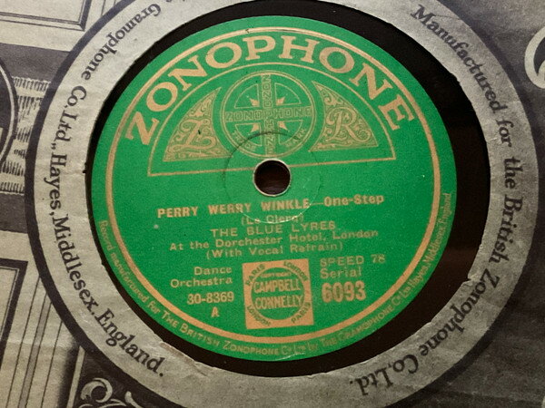 ・アーティスト Blue Lyres ・タイトル Perry Webby Winkle / Blue Of The Night ・レーベル・型番 ZONOPHONE 6093 ・フォーマット 78回転SP盤レコード ・コンディション(盤) ...