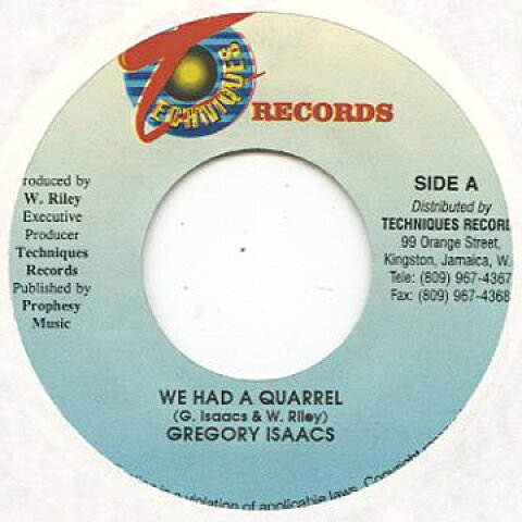 ・アーティスト Gregory Isaacs ・タイトル We Had A Quarrel ・レーベル・型番 ・フォーマット 7" ・コンディション(盤) 新品 (M) ・コンディション(ジャケット) ・コンディション(帯) オビなし ・特...