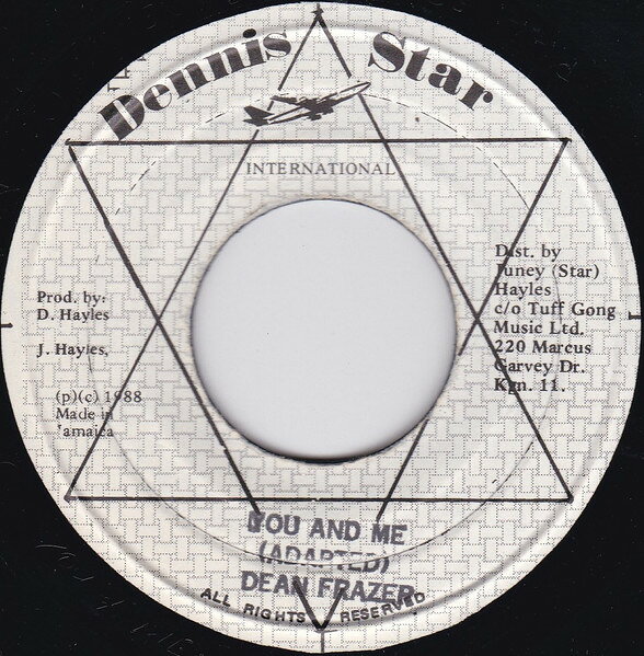 ・アーティスト Dean Fraser ・タイトル You And Me ・レーベル・型番 Dennis Star International NONE ・フォーマット 7インチレコード ・コンディション(盤) 良い (VG+) ・コンディ...