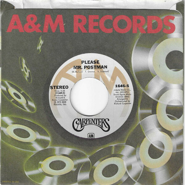 ・アーティスト Carpenters ・タイトル Please Mr. Postman ・レーベル・型番 A&M Records 1646S ・フォーマット 7インチレコード ・コンディション(盤) 良い (VG+) ・コンディション(ジャ...