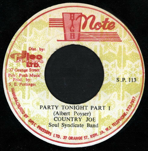 ・アーティスト Country Joe , The Soul Syndicate ・タイトル Party Tonight ・レーベル・型番 High Note SP113 ・フォーマット 7インチレコード ・コンディション(盤) 良い (V...
