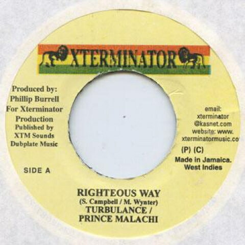 ・アーティスト Prince Malachi, Turbulence ・タイトル Righteous Way ・レーベル・型番 ・フォーマット 7" ・コンディション(盤) 新品 (M) ・コンディション(ジャケット) ・コンディション(帯...