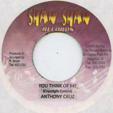 ・アーティスト Anthony Cruz ・タイトル You Think Of Me ・レーベル・型番 ・フォーマット 7" ・コンディション(盤) 新品 (M) ・コンディション(ジャケット) ・コンディション(帯) オビなし ・特記事項...
