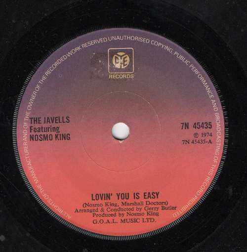 ・アーティスト Javells, Nosmo King ・タイトル Lovin' You Is Easy ・レーベル・型番 Pye Records 7N45435 ・フォーマット 7インチレコード ・コンディション(盤) 良い (VG+) ...