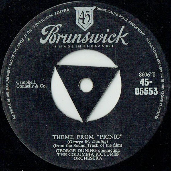 ・アーティスト George Duning / Morris Stoloff ・タイトル Theme From "Picnic" ・レーベル・型番 Brunswick 4505553 ・フォーマット 7インチレコード ・コンディション(盤)...