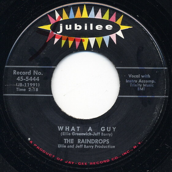 ・アーティスト Raindrops ・タイトル What A Guy / It's So Wonderful ・レーベル・型番 Jubilee 455444 ・フォーマット 7インチレコード ・コンディション(盤) 良い (VG+) ・コン...