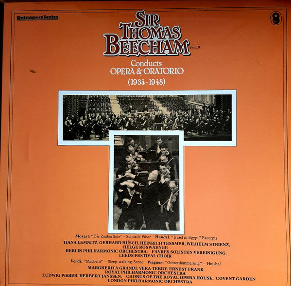 ・アーティスト Sir Thomas Beecham ・タイトル Sir Thomas Beecham Bart., C.H. Conducts Opera & Oratio ・レーベル・型番 World Records SH1004 ・フ...