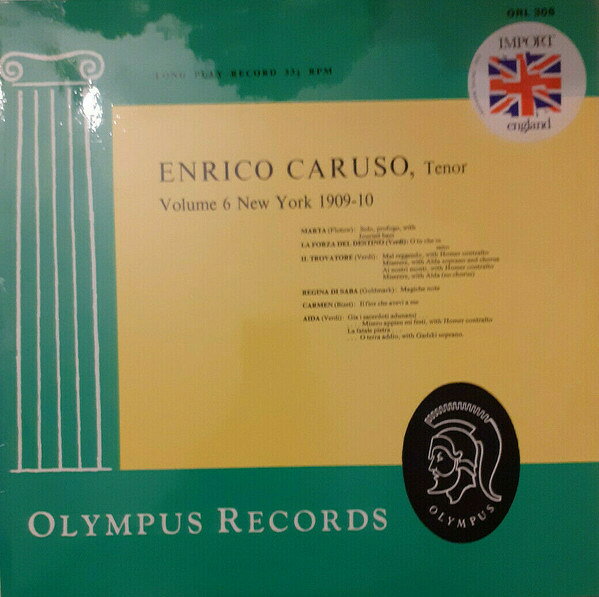 ・アーティスト Enrico Caruso ・タイトル Enrico Caruso Volume 6 New-York 1909-10 ・レーベル・型番 Olympus Records ORL306 ・フォーマット LPレコード ・コンディ...