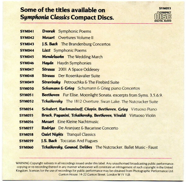 ・アーティスト Hymisher Greenburg ・タイトル Ballet Music Highlights ・レーベル・型番 Symphonia SYM053 ・フォーマット CD ・コンディション(盤) 良い (VG+) ・コンディ...