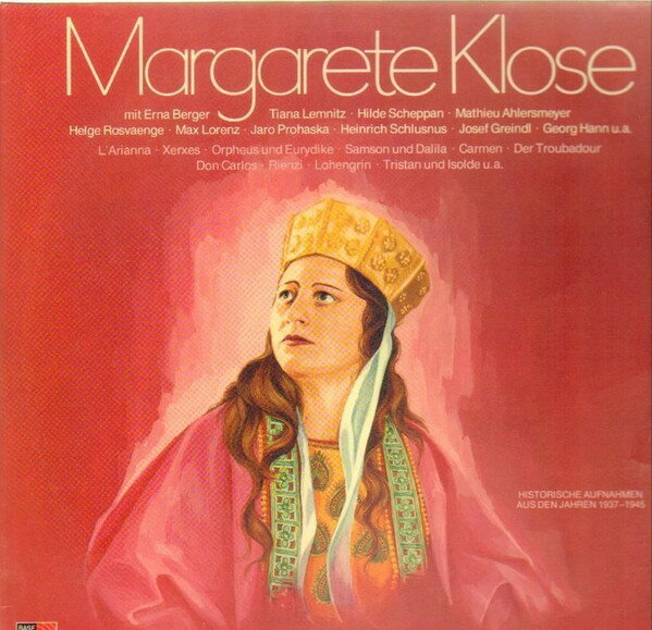 ・アーティスト Margarete Klose ・タイトル Margarete Klose ・レーベル・型番 ・フォーマット LPレコード ・コンディション(盤) 非常に良い(EX) ・コンディション(ジャケット) 良い (VG+) ・コン...
