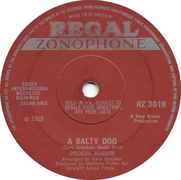 ・アーティスト Procol Harum ・タイトル A Salty Dog ・レーベル・型番 Regal Zonophone RZ3019 ・フォーマット 7インチレコード ・コンディション(盤) 良い (VG+) ・コンディション(ジャ...