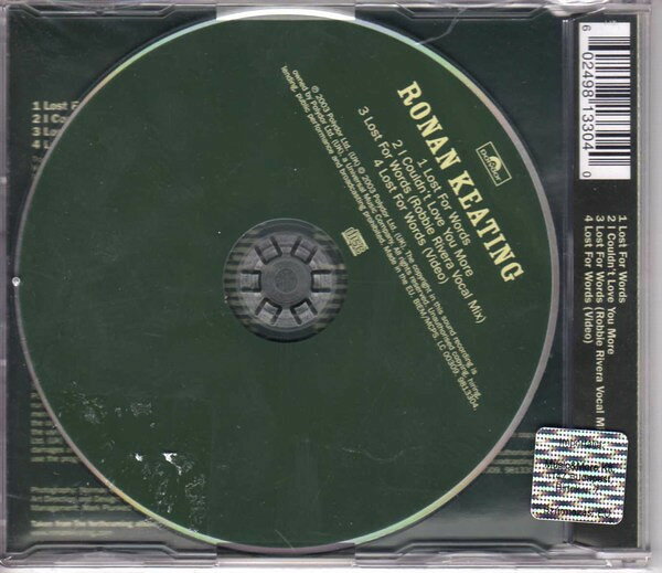 ・アーティスト ronan keating ・タイトル Lost For Words - Ecd ・レーベル・型番 poly dor 9813304 ・フォーマット CD ・コンディション(盤) 良い (VG+) ・コンディション(ジャケッ...