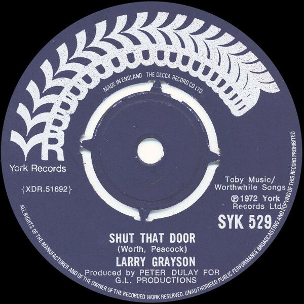 ・アーティスト Larry Grayson ・タイトル Shut That Door ・レーベル・型番 York Records SYK529 ・フォーマット 7インチレコード ・コンディション(盤) 良い (VG+) ・コンディション(ジ...