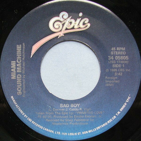 ・アーティスト Miami Sound Machine ・タイトル Bad Boy ・レーベル・型番 Epic 3405805 ・フォーマット 7インチレコード ・コンディション(盤) 良い (VG+) ・コンディション(ジャケット) プレ...