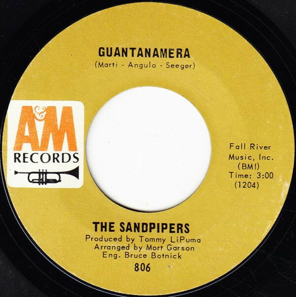 ・アーティスト Sandpipers ・タイトル Guantanamera / What Makes You Dream, Pretty Girl? ・レーベル・型番 A&M 806 ・フォーマット 7インチレコード ・コンディション(盤)...