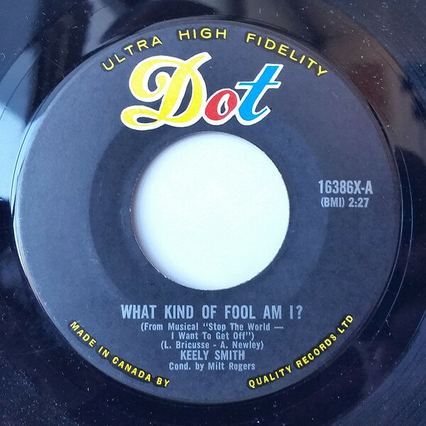 ・アーティスト Keely Smith ・タイトル What Kind Of Fool Am I? / If I Should Lose You ・レーベル・型番 DOT RECORDS 16386X ・フォーマット 7インチレコード ・コ...