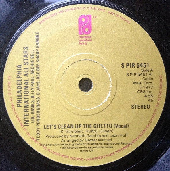 ・アーティスト Philadelphia International All Stars ・タイトル Let's Clean Up The Ghetto ・レーベル・型番 Philadelphia International Records...