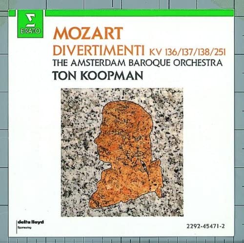 ・アーティスト Wolfgang Amadeus Mozart, The Amsterdam Baroque Orchestra, Ton Koopman ・タイトル Divertimenti ・レーベル・型番 ERATO 22924547...