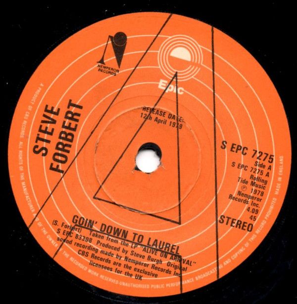 ・アーティスト Steve Forbert ・タイトル Goin' Down To Laurel ・レーベル・型番 Epic, Nemperor Records SEPC7275PROMO ・フォーマット 7インチレコード ・コンディション...