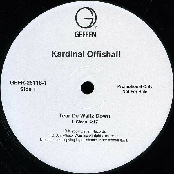・アーティスト Kardinal Offishall ・タイトル Tear De Wallz Down ・レーベル・型番 GEFFEN GEFR261181 ・フォーマット 12インチレコード ・コンディション(盤) 良い (VG+) ・コ...
