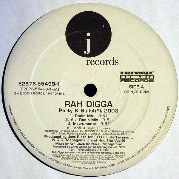 ・アーティスト Rah Digga ・タイトル Party & Bullsh*t 2003 ・レーベル・型番 J RECORDS J1PV554991SB ・フォーマット 12インチレコード ・コンディション(盤) 良い (VG+) ・コン...