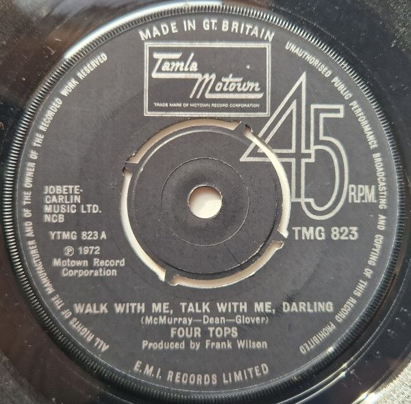 ・アーティスト Four Tops ・タイトル Walk With Me, Talk With Me, Darling ・レーベル・型番 Tamla Motown TMG823 ・フォーマット 7インチレコード ・コンディション(盤) 良い...