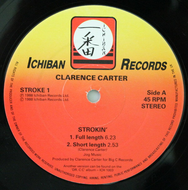 ・アーティスト Clarence Carter,gary B. B. Coleman ・タイトル Strokin' / Watch Where You ・レーベル・型番 ICHIBAN STROKE1 ・フォーマット 12インチレコード ・...