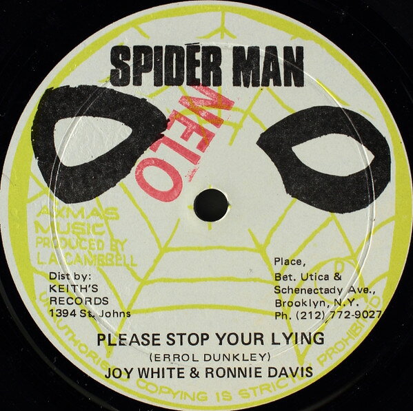 ・アーティスト Joy White & Ronnie Davis ・タイトル Please Stop Your Lying ・レーベル・型番 Spiderman NONE ・フォーマット LPレコード ・コンディション(盤) 良い (VG+...