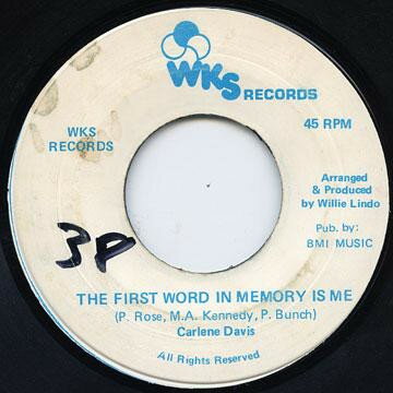 ・アーティスト Carlene Davis ・タイトル The First Word In Memory Is Me ・レーベル・型番 WKS Records NONE ・フォーマット 7インチレコード ・コンディション(盤) 良い (VG...