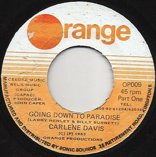 ・アーティスト Carlene Davis ・タイトル Going Down To Paradise ・レーベル・型番 Orange OP009 ・フォーマット 7インチレコード ・コンディション(盤) 良い (VG+) ・コンディション(...
