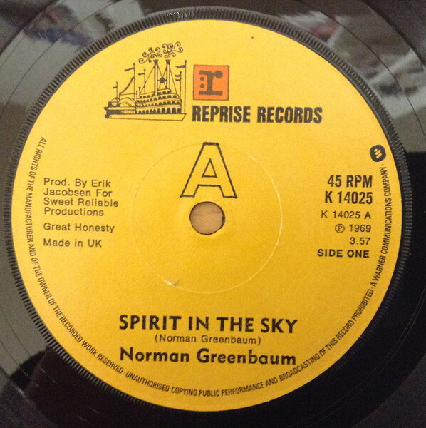 ・アーティスト Norman Greenbaum ・タイトル Spirit In The Sky ・レーベル・型番 Reprise Records K14025 ・フォーマット 7インチレコード ・コンディション(盤) 良い (VG+) ・...