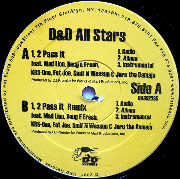 ・アーティスト D&D All-Stars ・タイトル 1, 2 Pass It (Remix) ・レーベル・型番 D&D Records DAD52395 ・フォーマット 12インチレコード ・コンディション(盤) 良い (VG+) ・コ...