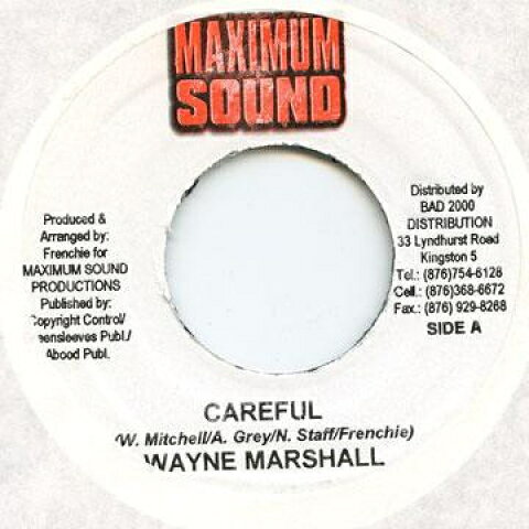 ・アーティスト Wayne Marshall ・タイトル Careful ・レーベル・型番 ・フォーマット 7" ・コンディション(盤) 新品 (M) ・コンディション(ジャケット) ・コンディション(帯) オビなし ・特記事項 サンプル画...