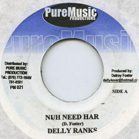 ・アーティスト Delly Ranks ・タイトル Nuh Need Har ・レーベル・型番 ・フォーマット 7" ・コンディション(盤) 新品 (M) ・コンディション(ジャケット) ・コンディション(帯) オビなし ・特記事項 サンプ...