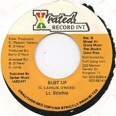 ・アーティスト Lt. Stitchie ・タイトル Bust Up ・レーベル・型番 ・フォーマット 7" ・コンディション(盤) 新品 (M) ・コンディション(ジャケット) ・コンディション(帯) オビなし ・特記事項 サンプル画像で...
