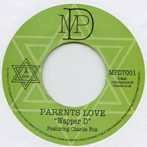 ・アーティスト Wapper D, Charlie Fox ・タイトル Parents Love ・レーベル・型番 MPD MPD7001 ・フォーマット 7" ・コンディション(盤) 新品 (M) ・コンディション(ジャケット) ・コンデ...