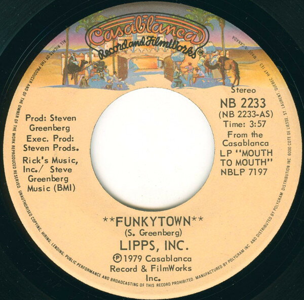 ・アーティスト Lipps, Inc ・タイトル Funkytown ・レーベル・型番 Casablanca NB2233 ・フォーマット 7インチレコード ・コンディション(盤) 可 (VG) ・コンディション(ジャケット) プレインカバ...