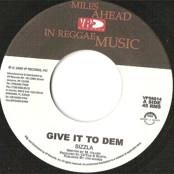 ・アーティスト Sizzla ・タイトル Give It To Dem ・レーベル・型番 VP Records VPS8614 ・フォーマット 7インチレコード ・コンディション(盤) 良い (VG+) ・コンディション(ジャケット) ・コ...