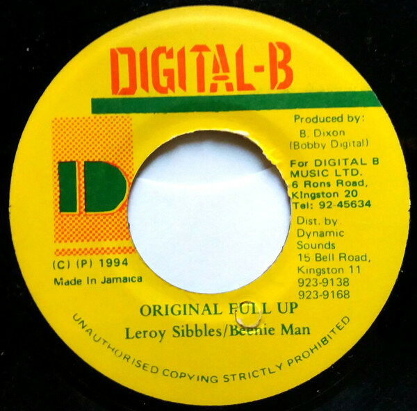 ・アーティスト Leroy Sibbles / Beenie Man ・タイトル Original Full Up ・レーベル・型番 Digital-B NONE ・フォーマット 7インチレコード ・コンディション(盤) 良い (VG+) ...