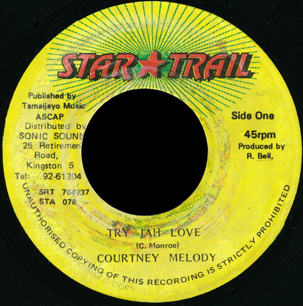 ・アーティスト Courtney Melody ・タイトル Try Jah Love ・レーベル・型番 Star Trail STA078 ・フォーマット 7インチレコード ・コンディション(盤) 悪い (VG-) ・コンディション(ジャケ...
