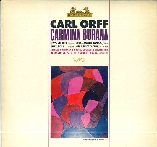 ・アーティスト Carl Orff, Herbert Kegel, Rundfunk-sinfonie-orchester Leipzig ・タイトル Carmina Burana ・レーベル・型番 HELIODOR H25004 ・フォー...